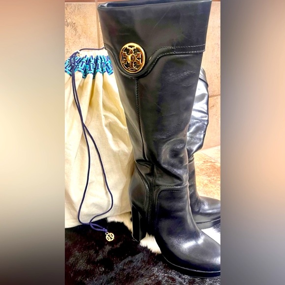 Tory Burch | Shoes | Tory Burch Leather Tall Livingston Boots | Poshmark